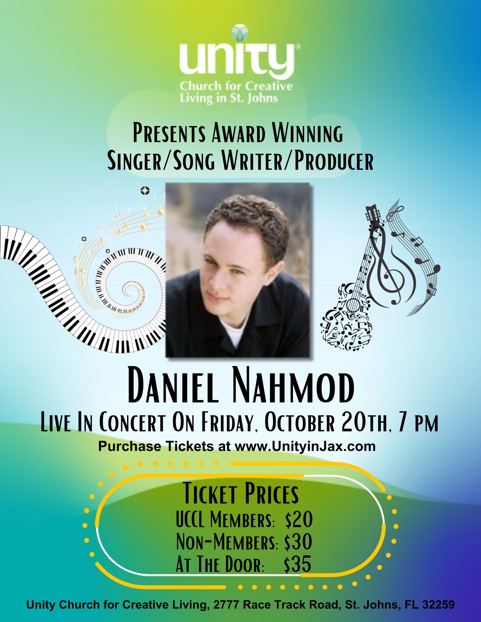 Daniel Nahmod Live In Concert | Unity Church for Creative living